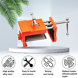 Cabinet Clamps, Cabinet Installation Clamps, Face Frame Clamps for Installing Cabinets, Cabinetry Clamps with Two Adjustable Side Screws and Alignment Plate, 2-Pack, Orange