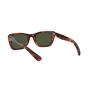 Ray-Ban RB2248 Caribbean Rectangular Sunglasses, Striped Havana/G-15 Green, 52 mm