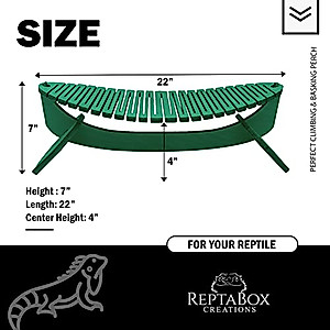 Reaptabox Creations Wood Hammock for Reptile Hide - Bearded Dragon Hammock - Premium Plywood Reptile Supplies - Available in 6 Colors – (22" L x 7.5" H)