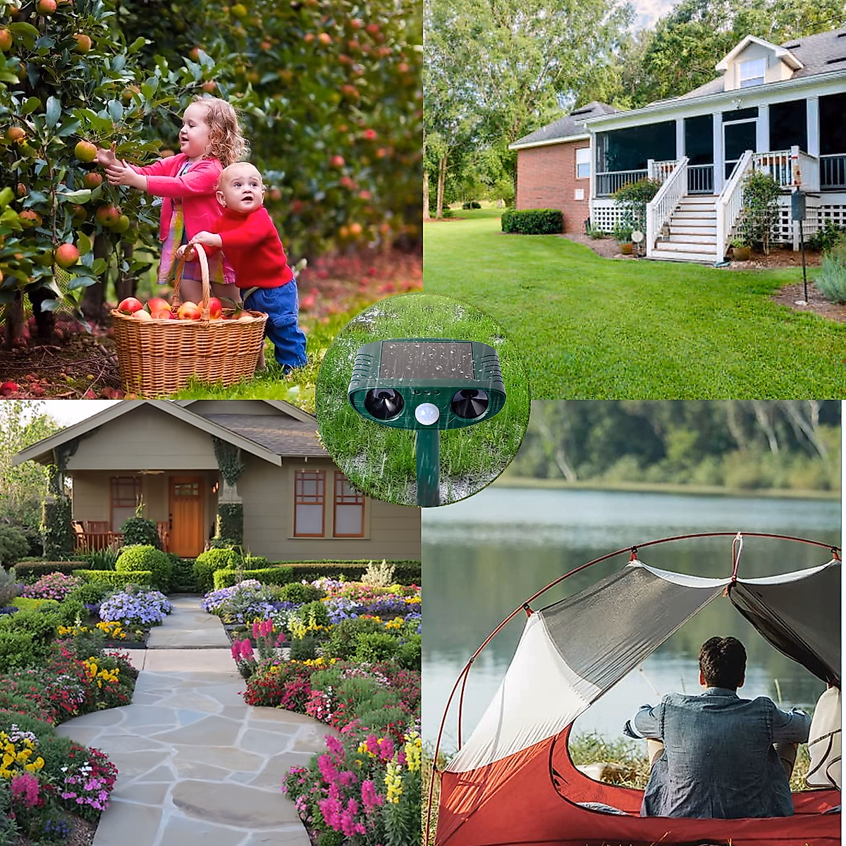 Ultrasonic Animal Repeller, 2 Pack Solar Powered Animal Repellent, Waterproof Animal Deterrent Devices Outdoor Repels Cat, Dog, Fox, Derrent, Rat, etc