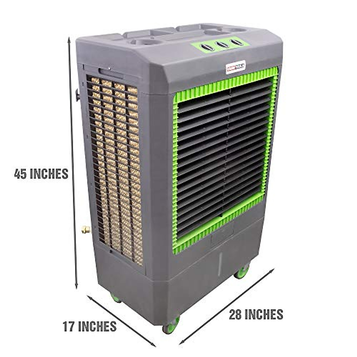 OEMTOOLS 23969 3-Speed Evaporative Cooler, Green and Gray, Cools Up to 1600 Square Feet, 5300 CFM, Portable Cooler Fan