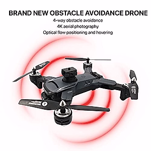 The Bigly Brothers E58 Mark V Extremis 1080P Drone with Camera, Brushless Motors, 360 degrees of obstacle avoidance, 2 Batteries included, below 249 Grams, NO ASSEMBLY REQUIRED, Ready to Fly ! - Black
