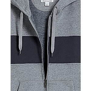 Amazon Essentials Men's Full-Zip Fleece Hoodie (Available in Big & Tall), Black Grey Heather, Medium