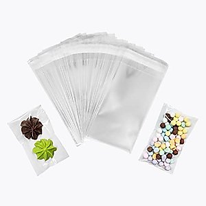 Self Sealing Cellophane Bag Treat Bags Clear Adhesive Cello Cookie Bags Resealable Cellophane Bag for Packaging Gifts, Cookies, Favors, Products,Candy (3x5 inch)