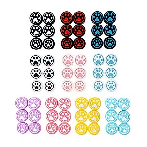 Limentea Cat Paw Silicone Thumb Stick Grip Caps for PS5 PS4 PS3 XboxOne/360 Slim Series X/S Switch Pro Gamepad Controller Extended Joystick Grip Protector (Purple)