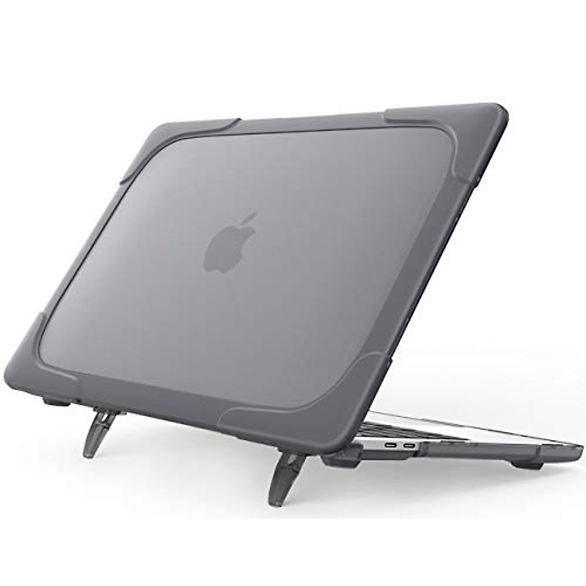 ProCase MacBook Pro 13 Case 2019/2018/2017/2016 Release with/Without Touch Bar A2159 A1989 A1706 A1708, Heavy Duty Hard Shell Protective Cover with Fold Kickstand for Apple MacBook Pro 13” –Grey