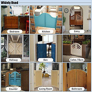 LXLZYXSF Wood Cowboy Doors Louvered White Swinging Doors for Nursery Hallway Entrance Restaurant, Half-Waist Door with Auto-Close Hinges, Fence Gate (Size : W85cmxH90cm/33.4" x35.4)