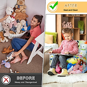 deependo Clear Stuffed Animal Storage Bean Bag Chair for Kids, PVC Bean Bag Chair, Creative Plush Toys Storage, Waterproof Bean Bag Chair Cover for Organizing Toddler & Kids' Rooms Plush Toys