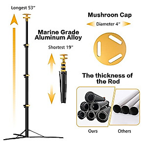 Boat Cover Support Poles Stand System Stable Base Height Adjustable Aluminum Boat Pontoon Cover Poles Post Marine Grade Aluminum Bimini Boat Tarps Winterization Cover Stand