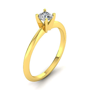 1/3ctw Diamond Solitaire Ring in 14k Yellow Gold