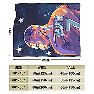 Custom World Football #7 Mbappe Ultra-Soft Fleece Blankets for Bedroom Living Room Sofa Bed Outdoor, 50"x40"