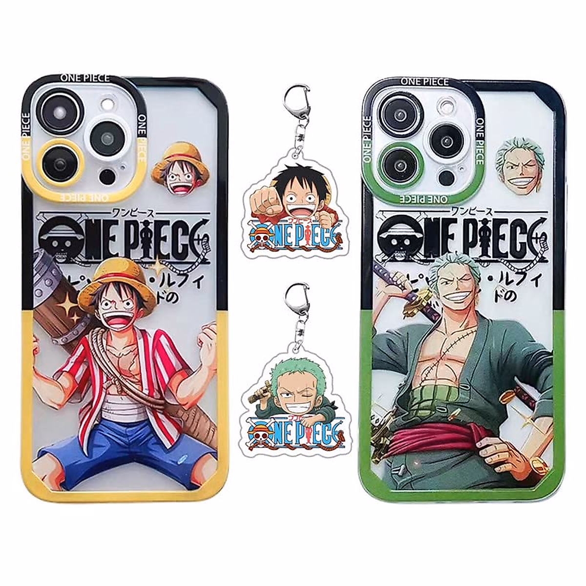 Cool Japan Anime Case Clear Cartoon Compatible with for iPhone XR Pattern Back Soft Silicone Clear TPU with Anime Keychain Case for Teen Boys and Girls Women(XR Yellow)