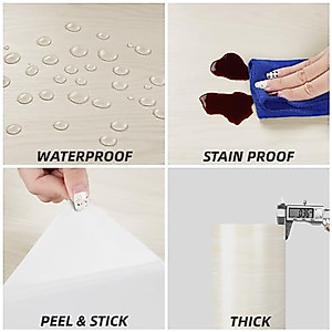 Decotalk 200"x17.7" Contact Paper Wood Grain Contact Paper, Wood Peel and Stick Wallpaper White, Contact Paper for Cabinets and Drawers, Wood Contact Paper for Countertops Waterproof, Wood Wall Paper