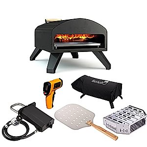 Bertello Outdoor Pizza Oven Everything Bundle - Gas, Wood & Charcoal Fired Outdoor Pizza Oven. Portable Pizza Oven AS SEEN ON SHARK TANK - PATENT PENDING