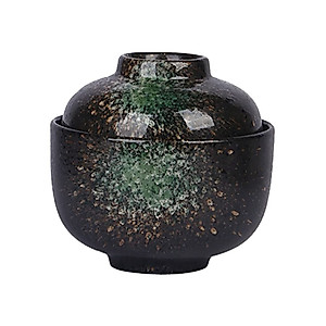 Angoily Ceramic Steamed Egg Bowl Small Lidded Ceramic Steaming Pot Steamed Food Bowl Ceramic Stockpot Ceramic Soup Pot Japanese Snack Bowl Soup Bowls with Lids French Ceramics Shabu Shabu