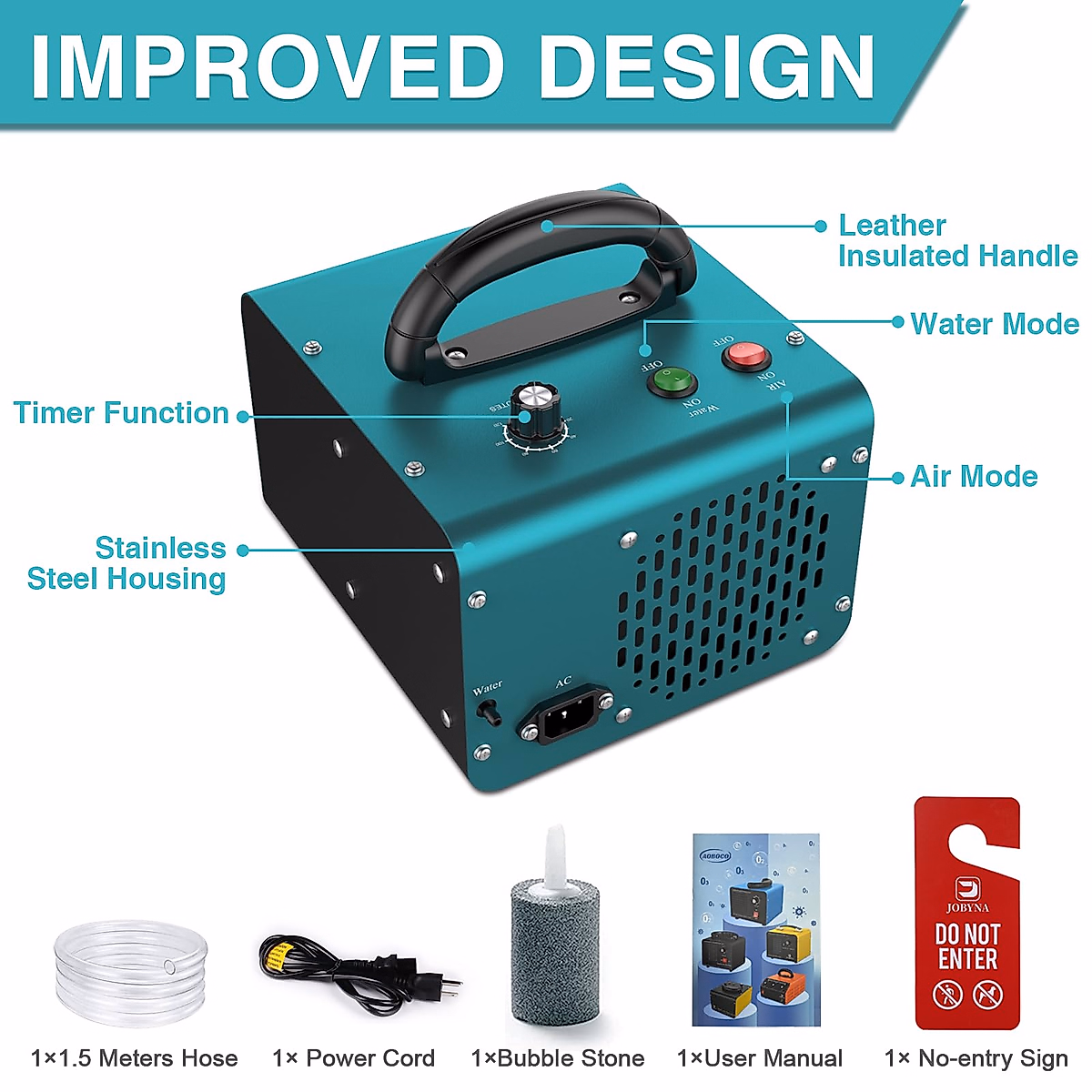 AOBOCO Ozone Machine with Air & Water Modes 28,000mg/h - High Capacity Home & Industrial & Commercial Ozone Machine for Car,House,Room,and Pets