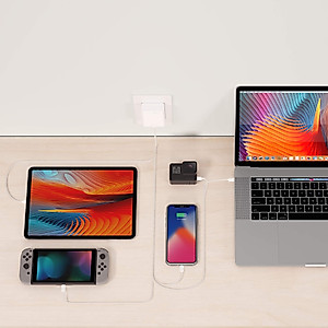 Eggtronic PAWH65 Sirius Compact Portable AC 65 Watt Universal Smart Electronic Device USB Adapter Wall Charger, White