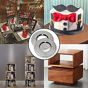 RHBLME 2 Pack 9 Inch Lazy Susan Hardware, 360° Rotating Bearing Plate 5/16" Thick, 750lbs Heavy Duty Lazy Susan Turntable Swivel Base for Rotating Table, Kitchen Cabinet, Serving Tray