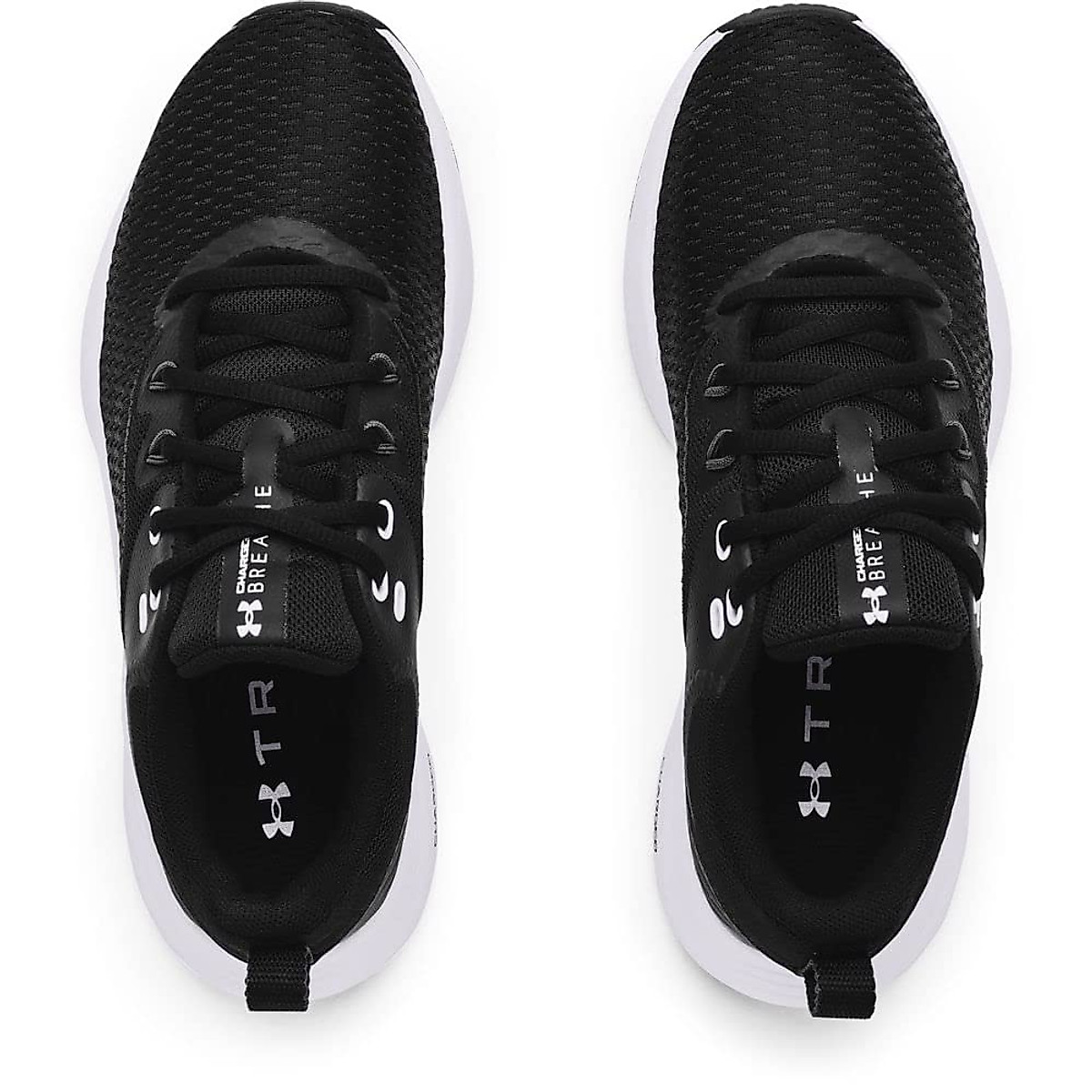 Under Armour Women's Charged Breathe Tr 3, Black (001)/White, 8.5 M US