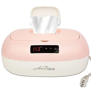 Avec Maman La Caresse Baby Wipe Warmer - Baby Essentials for Girls - Wet Wipe Dispenser - Adjustable Heat Settings Digital Display - Pink - Calentador de Wipes para Bebes - Ideal for Baby Shower