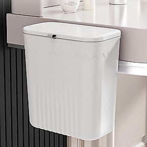 Kitchen Trash Can - Hanging Trash Can with Sliding Cover | Garbage Can | Wall Mounted Counter Waste Bin | Wall Mounted Trash Container | Garbage Can for Countertop and Under Sink
