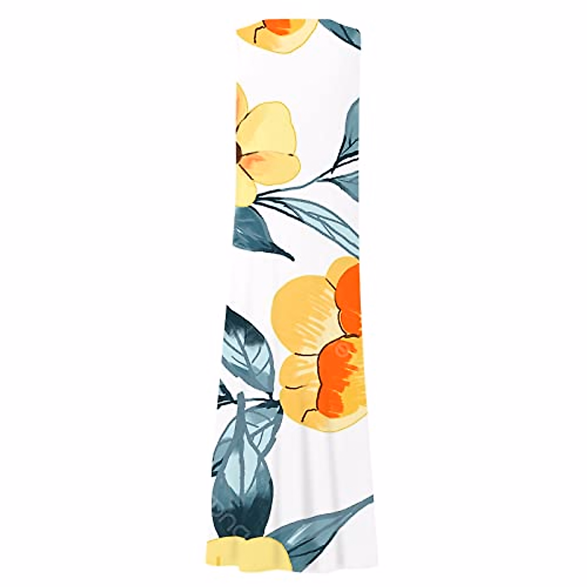 Sundresses for Women with Pockets Sleeveless O-Neck Dresses Floral Print Fashion Club Mixi Sundress Yellow Medium