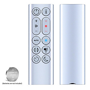 New Replacement Remote Control for Dyson HP04 HP05 HP06 HP09 Hot + Cool Purifying Fan/Heater - Silver, Without Magnetic Function