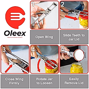 Oleex Jar Opener for Weak Hands (x2) with Keychain Bottle Cap Opener. Easy Jar Opener for Seniors with Arthritis, Kids Jar Openers. Jar Gripper Tight Lid Opener, Bottle Opener Kitchen Gadgets