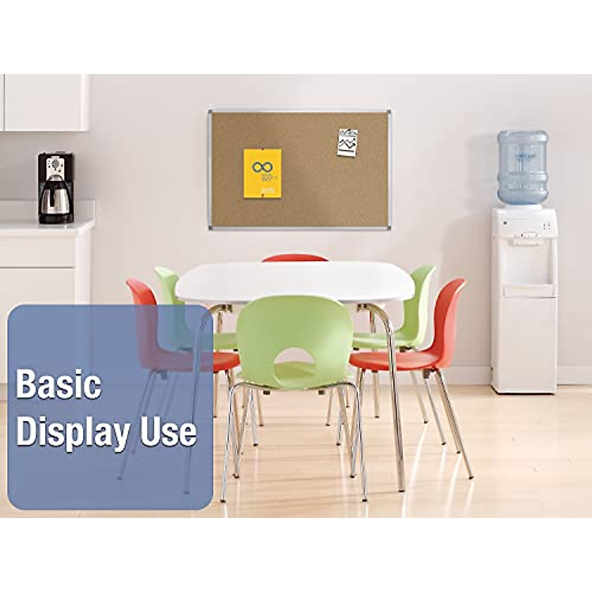 Quartet Basic Cork Bulletin Board, 48" x 36", Aluminum Frame with Silver Finish