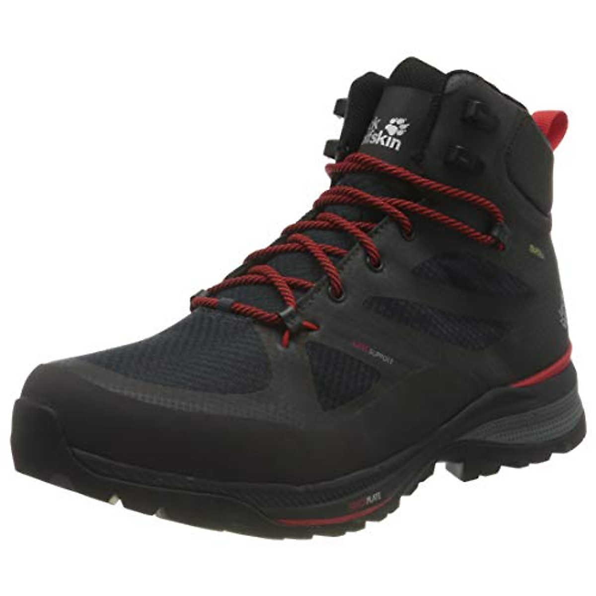 Jack Wolfskin Men's Force Striker Texapore Mid M Hiking Boot, Phantom/Red, 11.5