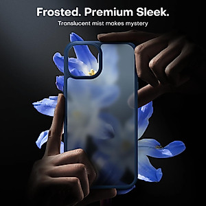 LϟK 3-in-1 for iPhone 13 Case for iPhone 14 Case, Translucent Matte Back with 2X Screen Protectors, [Military-Grade Drop Tested] Shockproof Slim Anti-Fingerprint Phone Case for iPhone 13/14, Blue