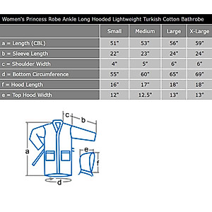 Arus Women's Princess Robe Ankle Long Hooded Lightweight Turkish Cotton Bathrobe Seafoam X-Large