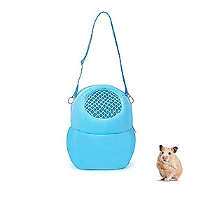 WishLotus Pet Carrier Bag, Portable Outgoing Travel Handbags with Nylon Straps Small Pet Pouchfor Hamster Rat Hedgehog Rabbit (S, Blue)
