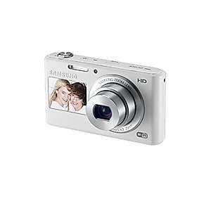 Samsung DV150F 16.2MP Smart WiFi Digital Camera with 5x Optical Zoom and 2.7" main and 1.48" front Dual LCD Screens (White)