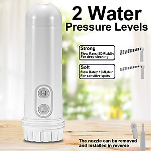 Portable Bidet - Mini Foldable Handheld Personal Travel Bidet with 2 Pressure Options Electric Sprayer Toilet for Personal Hygiene Cleaning/Soothing Postpartum Care/Perineal & Hemmoroid Treatment