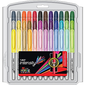 BIC GXPMP361ASST Marking Fine Tip Permanent Marker, Assorted Colors, 36/Set