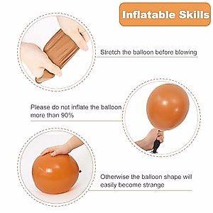 RUBFAC 144pcs Caramel Balloons Arch Garland Kit, 18/12/5 Inch Retro Cocoa Brown Sand White and Nude Latex Balloons for Baby Shower Birthday Wedding Fall Party Decorations