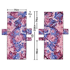 Beach Chair Cover, Microfiber Chaise Lounge Towel Cover with Storage Pockets for Pool Sun Lounger Hotel Garden Purple Tie-Dye