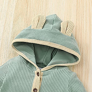 Thorn Tree Newborn Baby Girl Boy Long Sleeve Clothes Set Winter Fall Suit (Green, 3-6 Months)