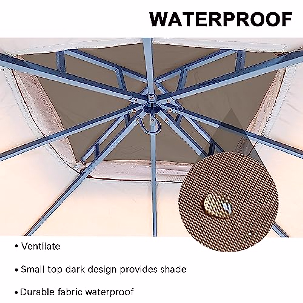 SCOCANOPY Replacement Canopy Top for 8' x 8' Gazebo #L-GZ375PST, L-GZ375PST-3