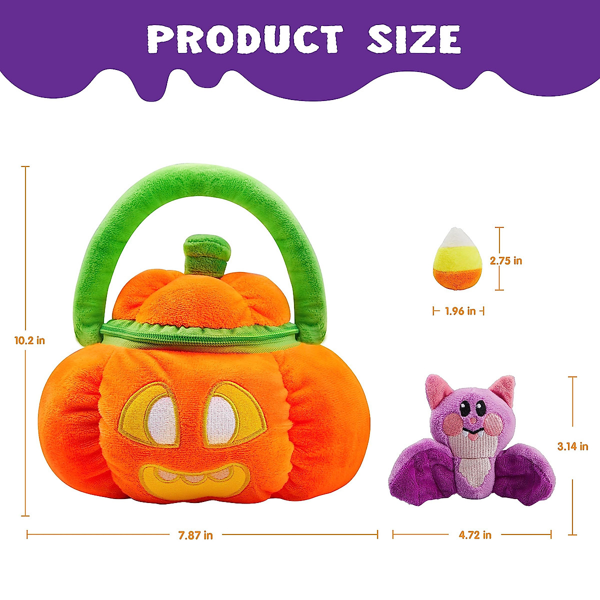 JOYIN Baby's Pumpkin Halloween Playset with 8 Fun Play Pieces, Plush Goodie Bags Stuffers/Fillers, Halloween Party Decoration, Prizes and Gifts for Infants Boys and Girls