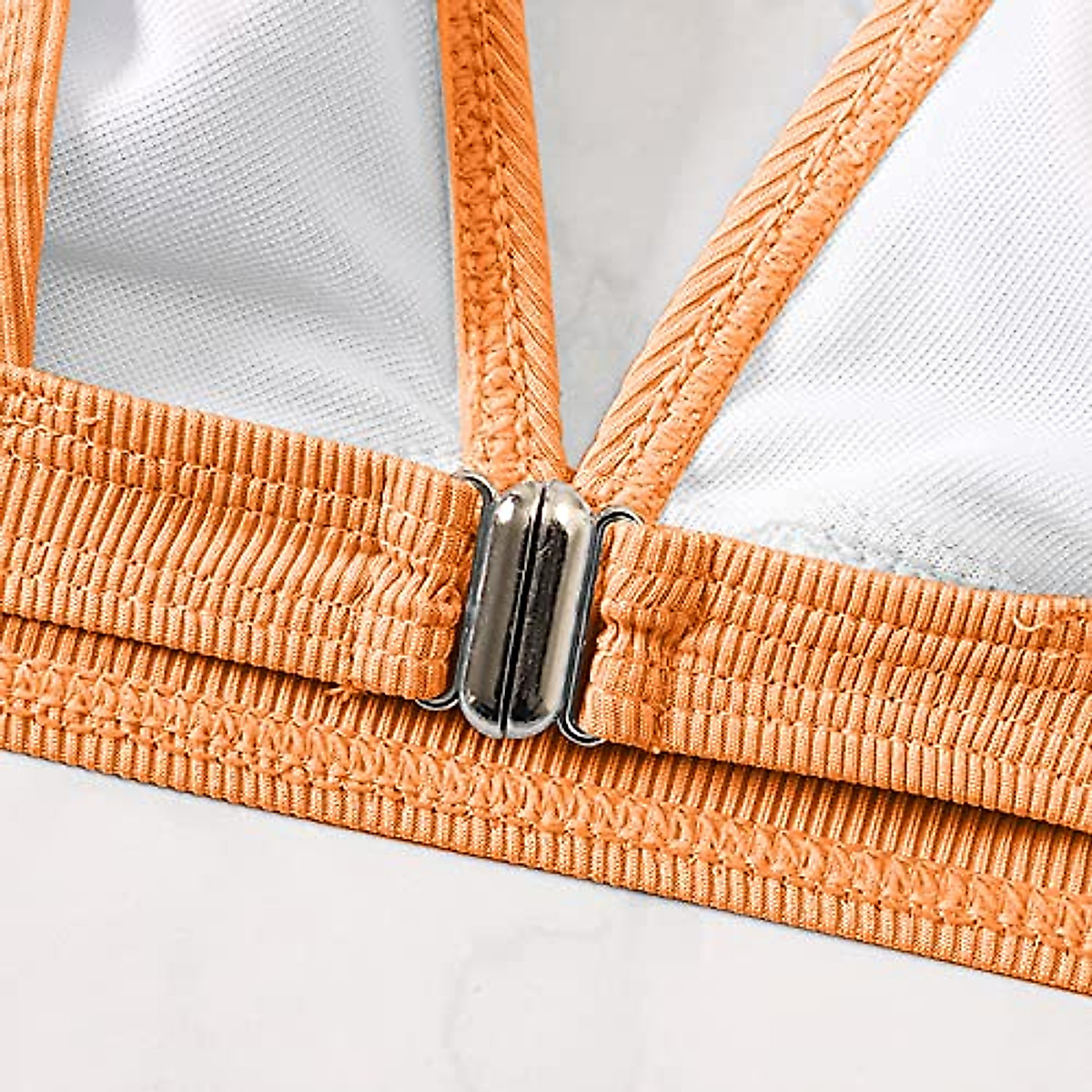 Two Piece Swimsuit for Women Solid Bikini Sets Triangle and Crop Top Swimwear High Waisted Tummy Control Bathing Suit