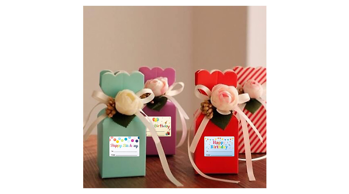 Happy Birthday Gift Stickers - 100 Labels for Celebrations