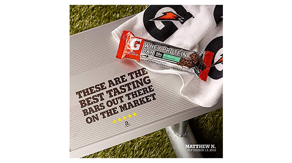 Gatorade Whey Protein Bars Mint Chocolate Crunch | Fast Recovery & Energy