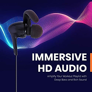 Black Bluetooth Sports Earbuds