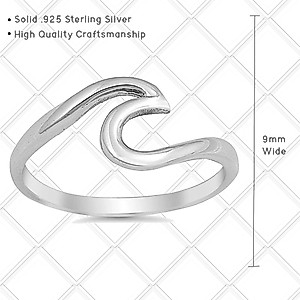 Oxford Diamond Co Wave Design .925 Sterling Silver Ring Size 9