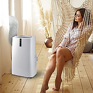 Rosewill Portable Air Conditioner 12,000 BTU, 4-in-1: AC, Fan, Dehumidifier & Heater, Remote Control, Self-Evaporation, Up to 300 Sq.Ft., White - (RHPA-18003)
