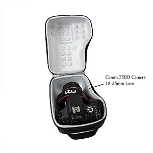 Hard Storage Carrying Travel Case Bag for Canon EOS T7 T8i 2000D 80D 70D 60D Rebel T6 1300D T6s 760D T6i 750D T5 1200D T5i 700D T4i 650D T3i 600D T3 1100D 18-200mm, 18-135mm, 15-85mm, 55-250mm DSLR Lens Kit by Hermitshell