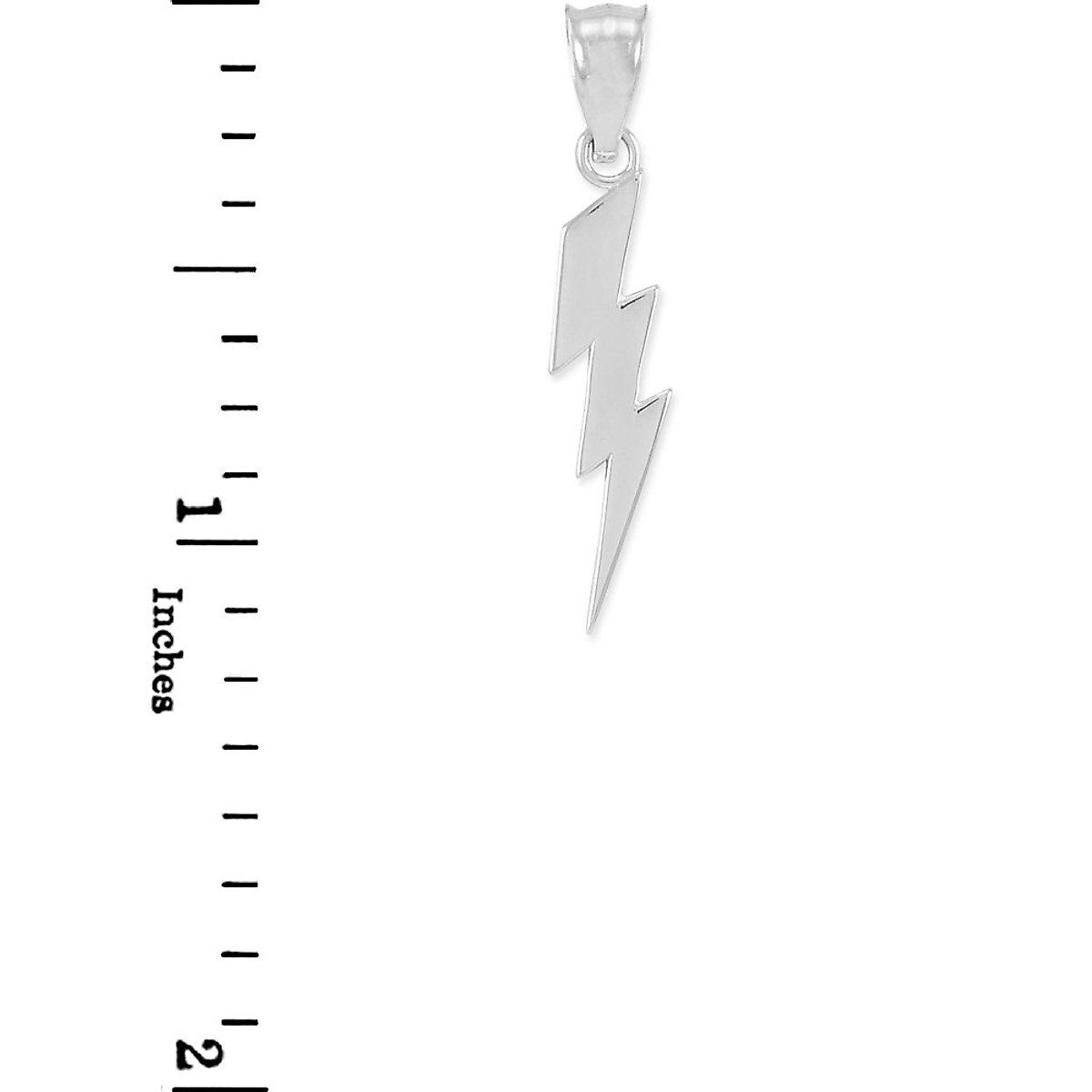High Polish 925 Sterling Silver Lightning Bolt Charm Pendant Only