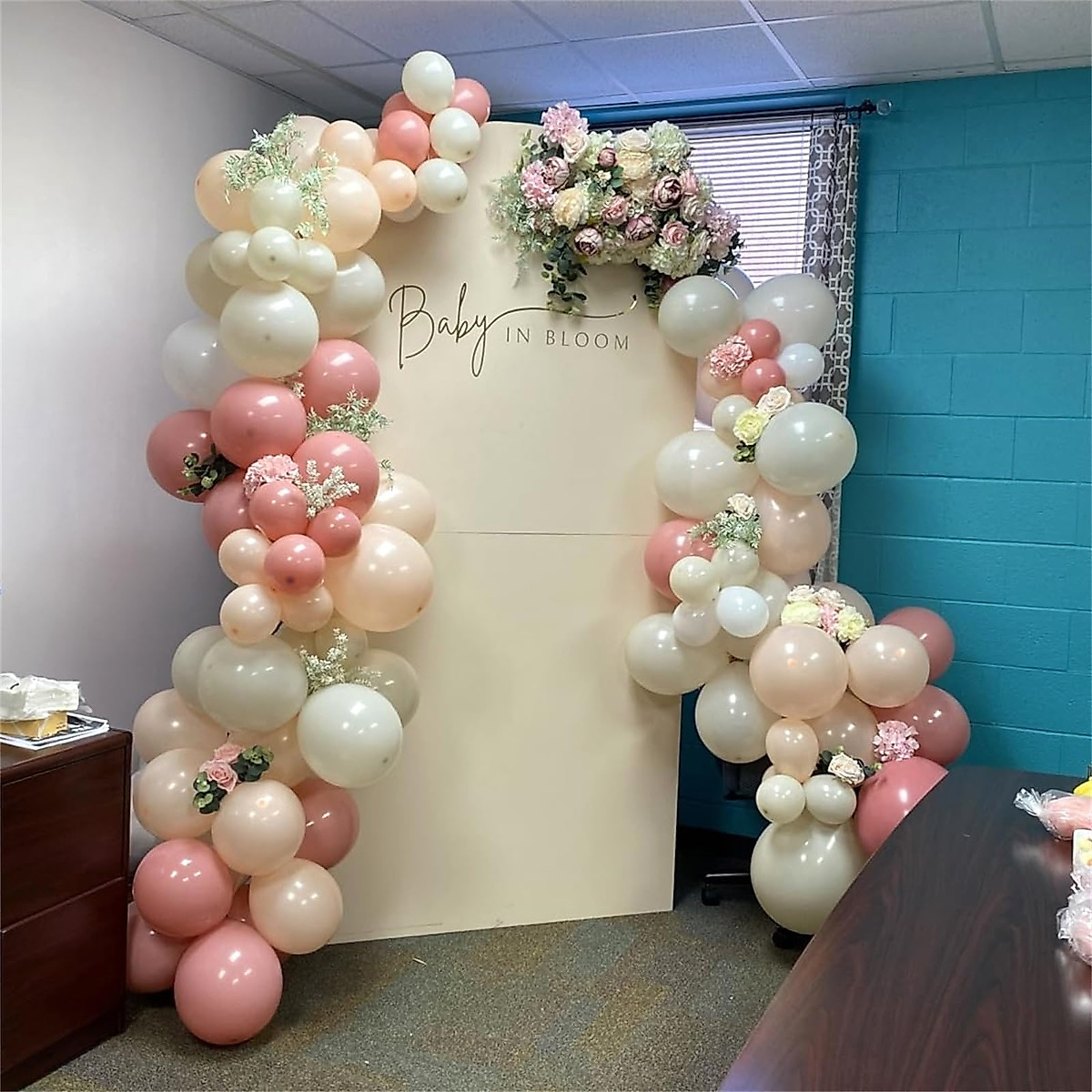 Nude Dusty Pink Balloons Set, 60Pcs 12 Inch Retro Blush Pink Apricot Helium Balloon with Beige White Champagne Gold Latex Neutral Balloons for Birthday Wedding Baby Bridal Shower Party Decorations